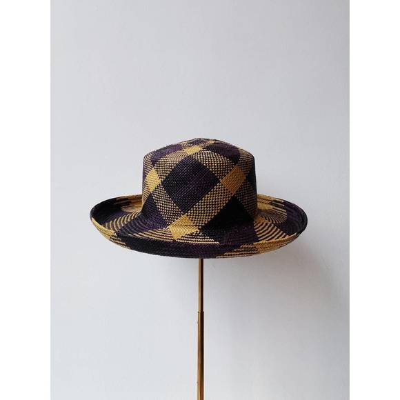 CLYDE | Accessories | New Clyde Saturna Straw Hat In Greenblack Plaid ...
